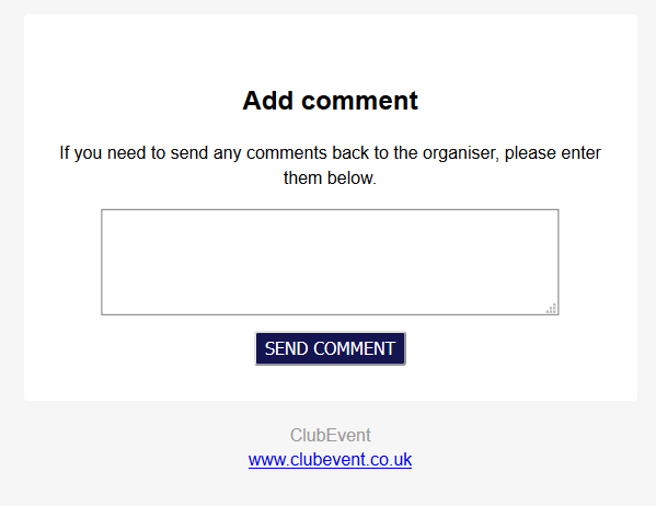 HOW-TO: Sending comments – ClubEvent
